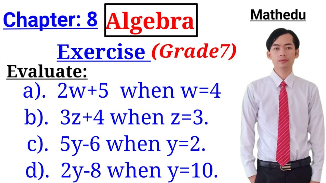 evaluate and simplify |algebraic expressions | math grade 7 - YouTube