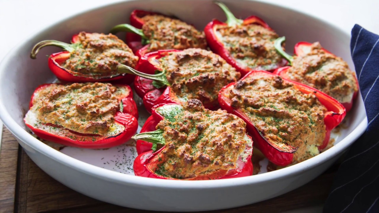 Amanda's stuffed peppers with cod roe - YouTube