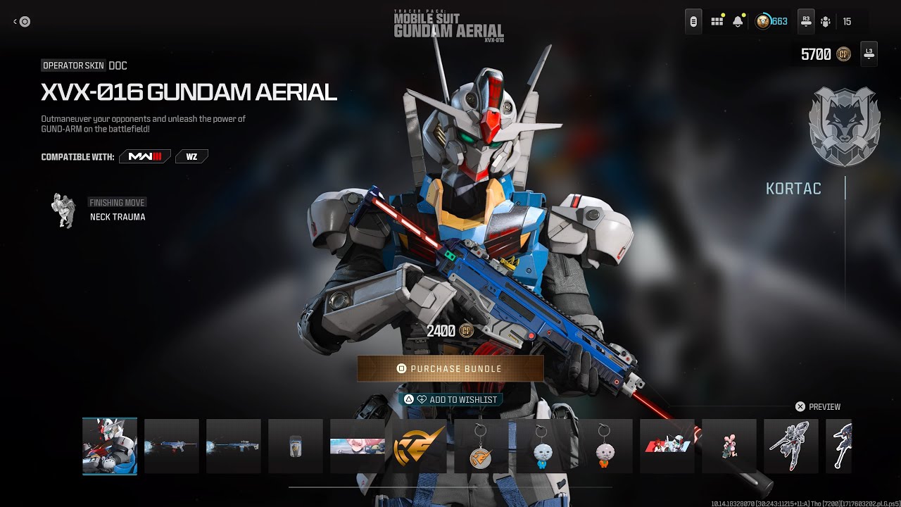 CALL OF DUTY X GUNDAM MOBILE SUIT GUNDAM AERIAL XVX 016 - SEASON 4 ...