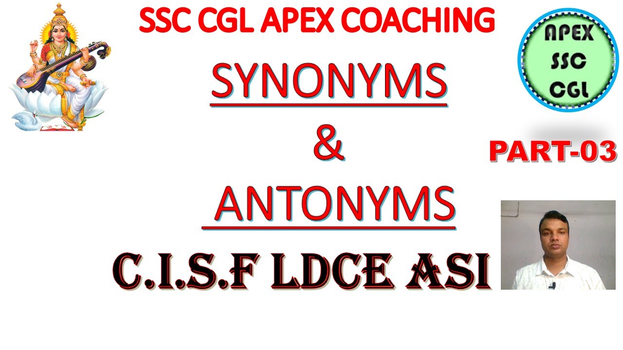 English Synonyms and Antonyms || Synonyms and Antonyms ssc cgl apex ...