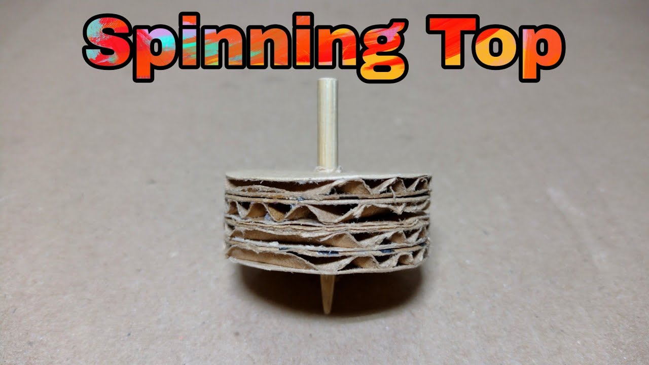 How to Make a Homemade Spinning Top with Cardboard and Barbecue Sticks ...