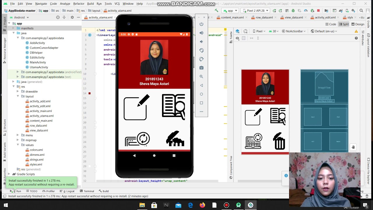 Aplikasi Biodata di Android Studio - YouTube