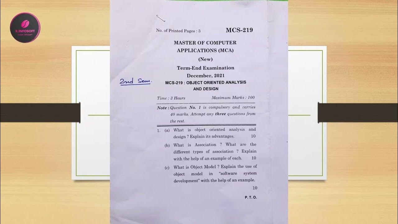 MCS 219 Question Paper Object Oriented Analysis and Design TEE December 2021 - YouTube