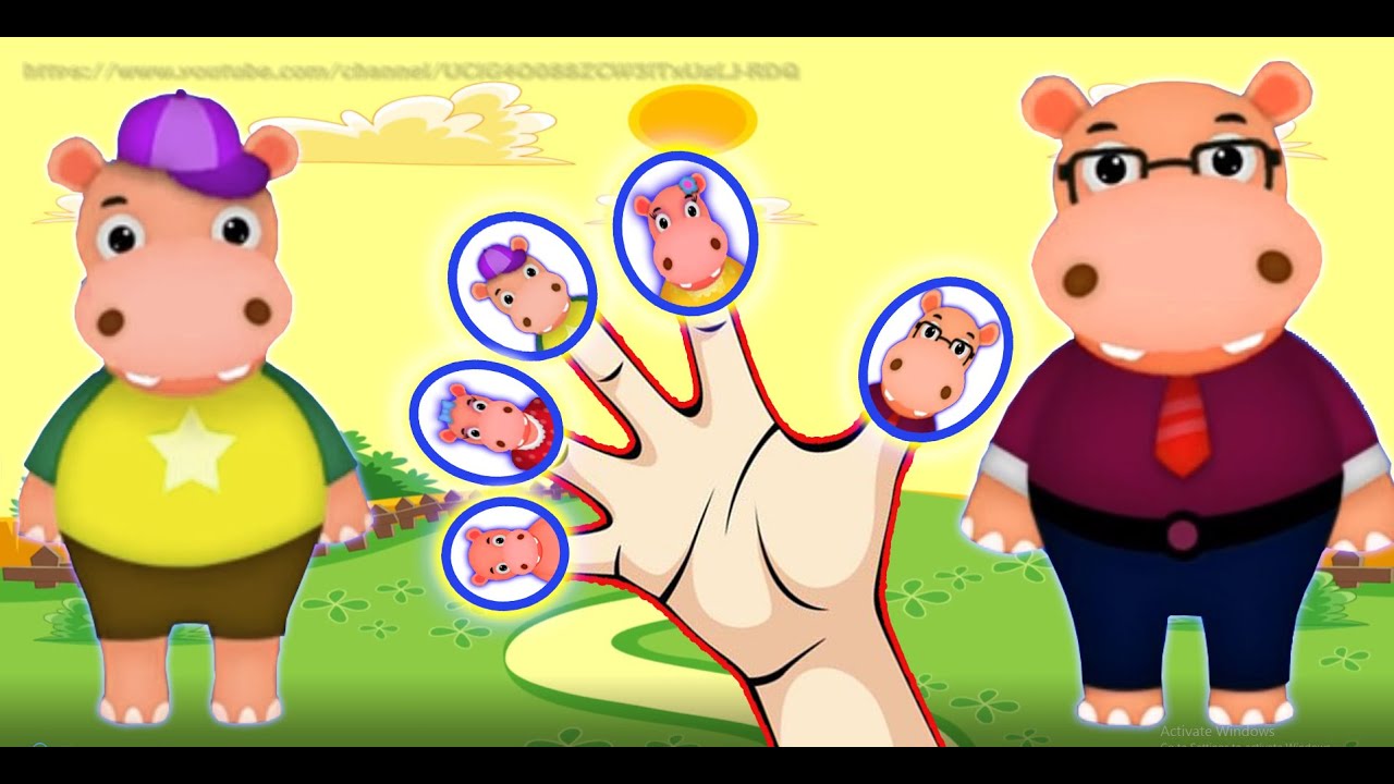 Hippo Finger Family Song Nursery Rhymes For children Disney Finger ...