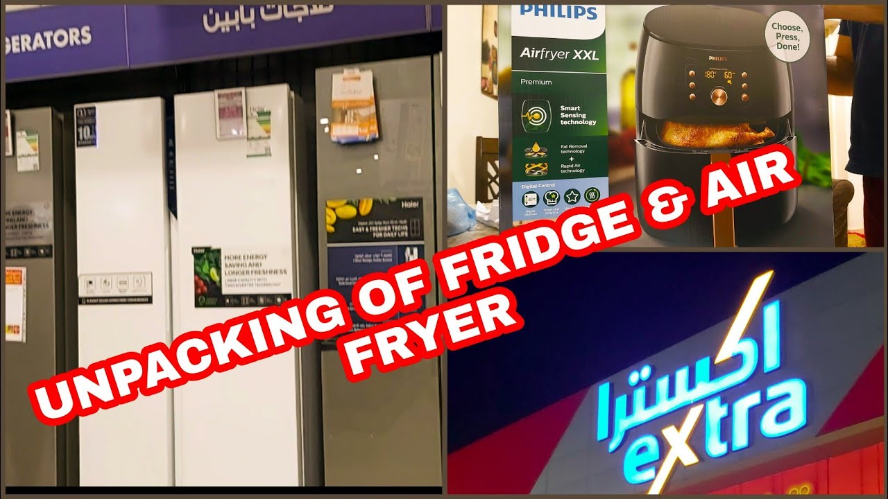 unpacking of hair double door fridge and air frier | @mbyvlog - YouTube