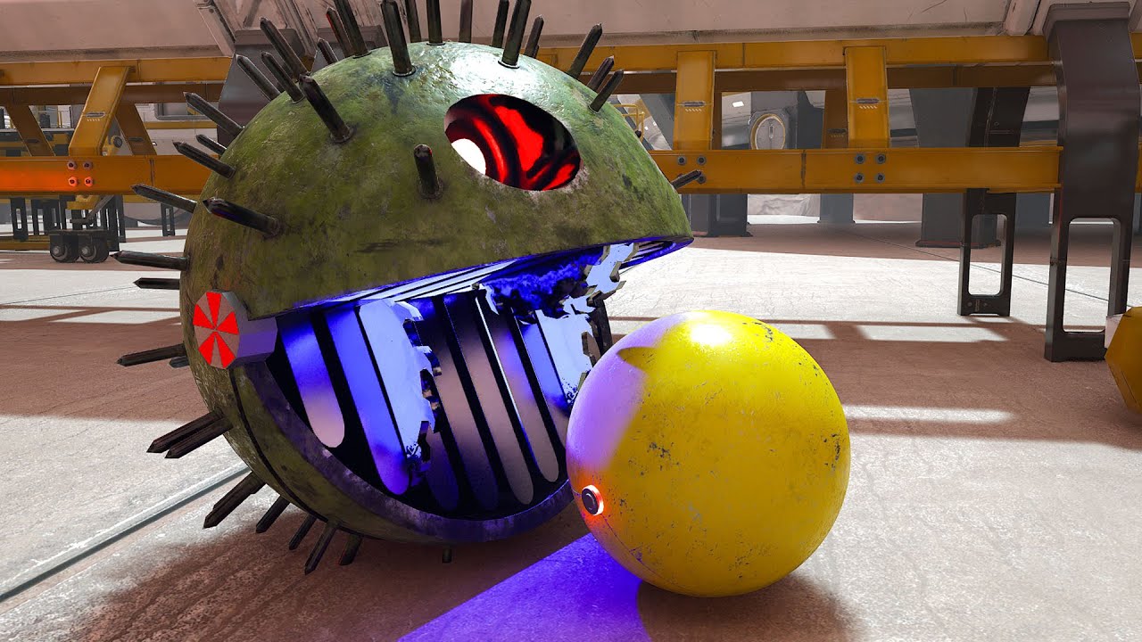 Pacman and Walking Robot Pacman vs Spiky Drill Robot in the Ultimate ...