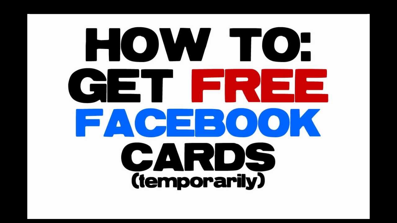 How To: Get Facebook Cards for Free (temporarily) - YouTube