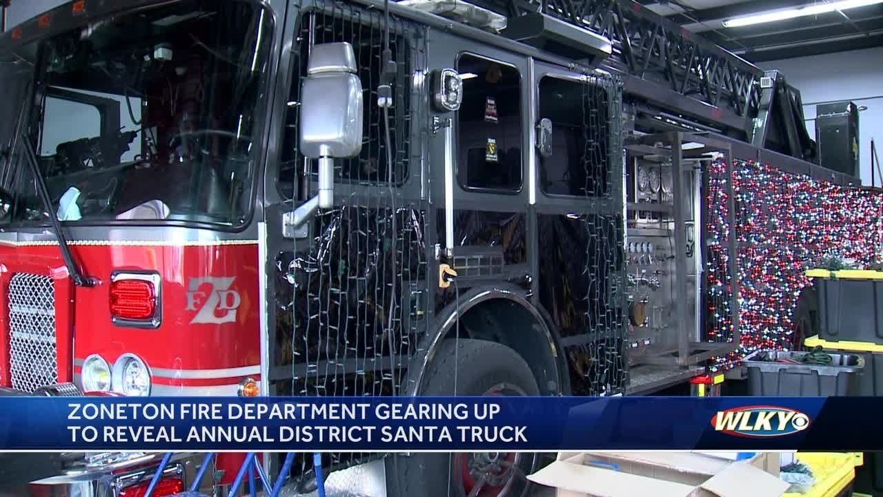 Zoneton fire department starts decorating fire truck - YouTube