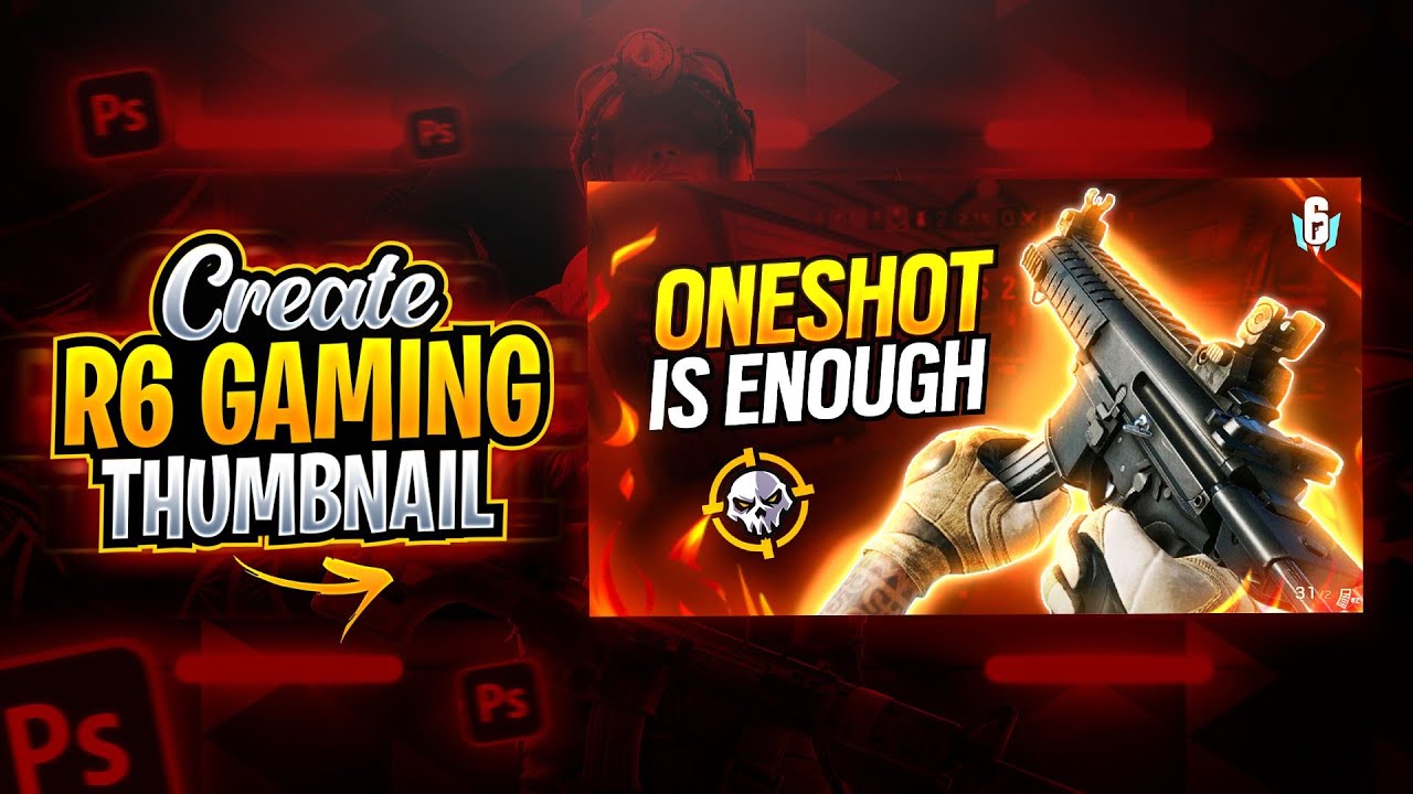 Clean R6 Gaming Thumbnail | Photoshop Tutorial - YouTube