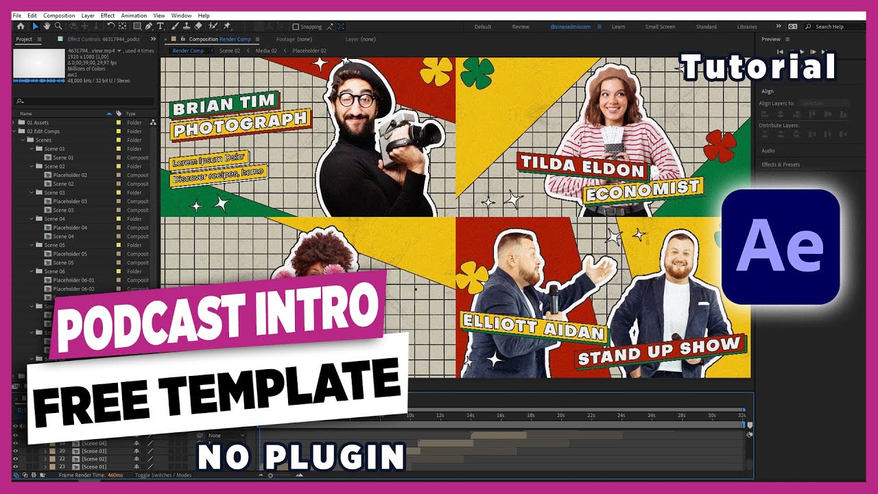 Podcast Intro - After Effects Template Tutorial - 46317944 - YouTube