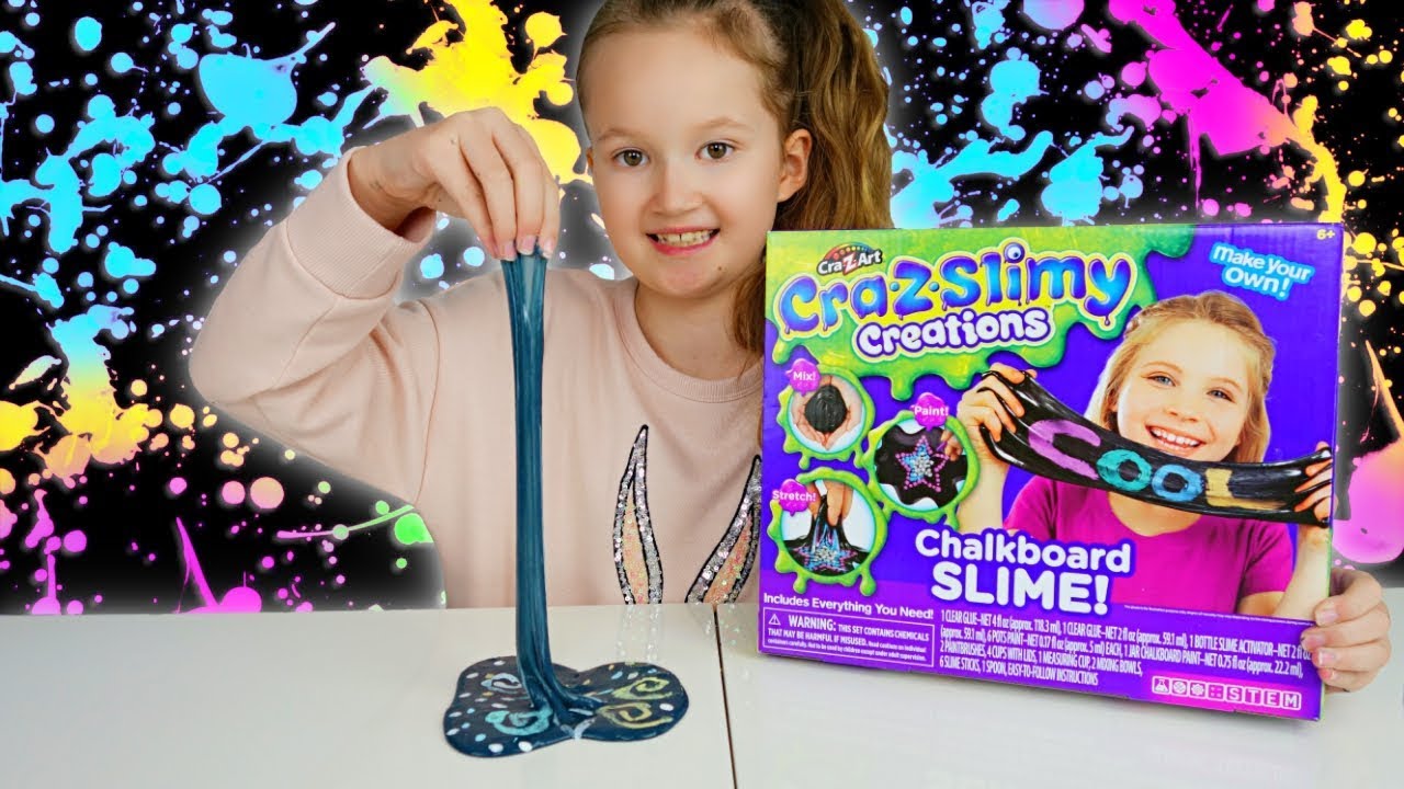 HOW TO MAKE CHALKBOARD SLIME | Cra-Z-Slimy Creations | DIY Slime ...