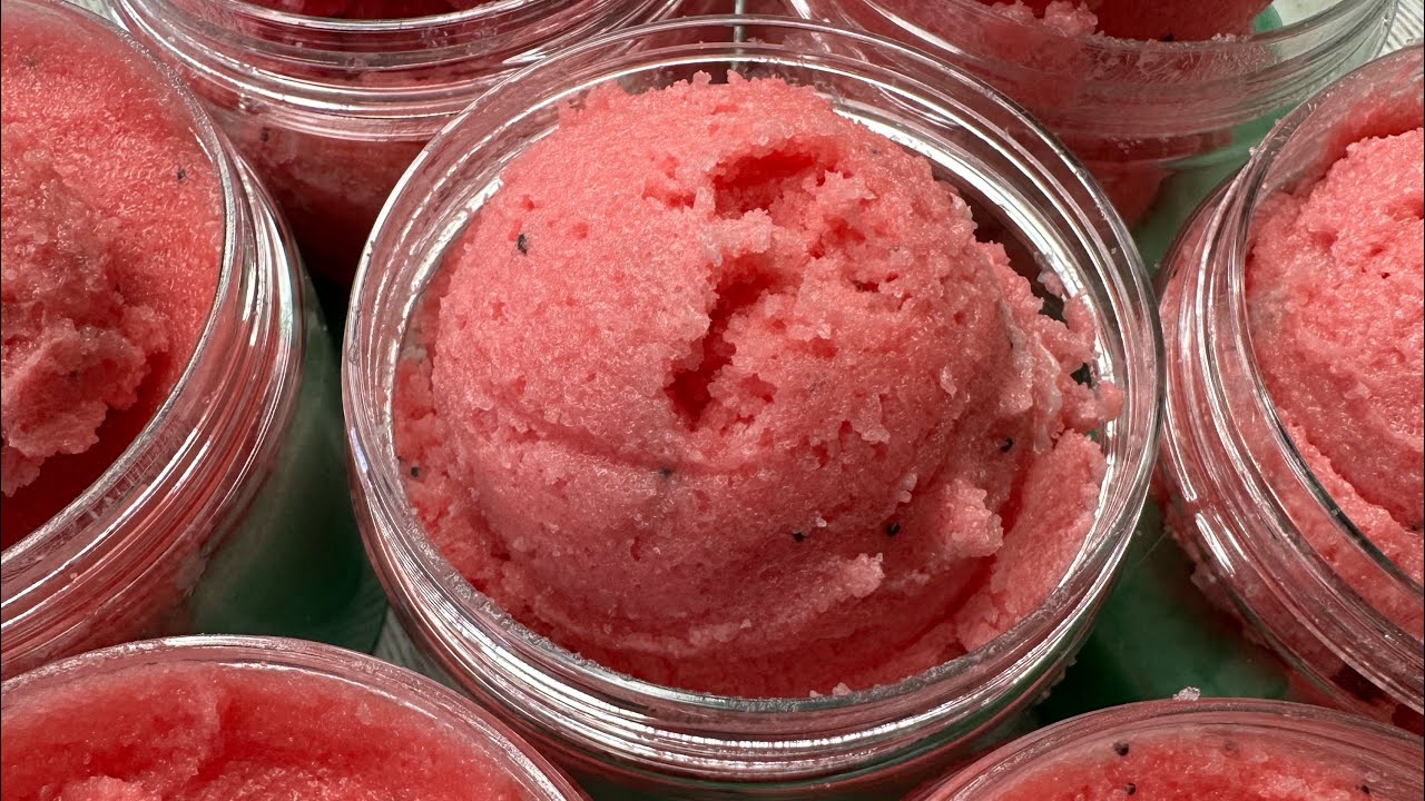 Making Juicy Melon Sugar Scrub NEW PRODUCT 🍉 | Luna Fae Creations - YouTube