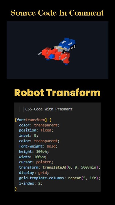 Robot Transform Using Html And Csssource Code In Comment Htmlcoding Htmlproject Html Coding
