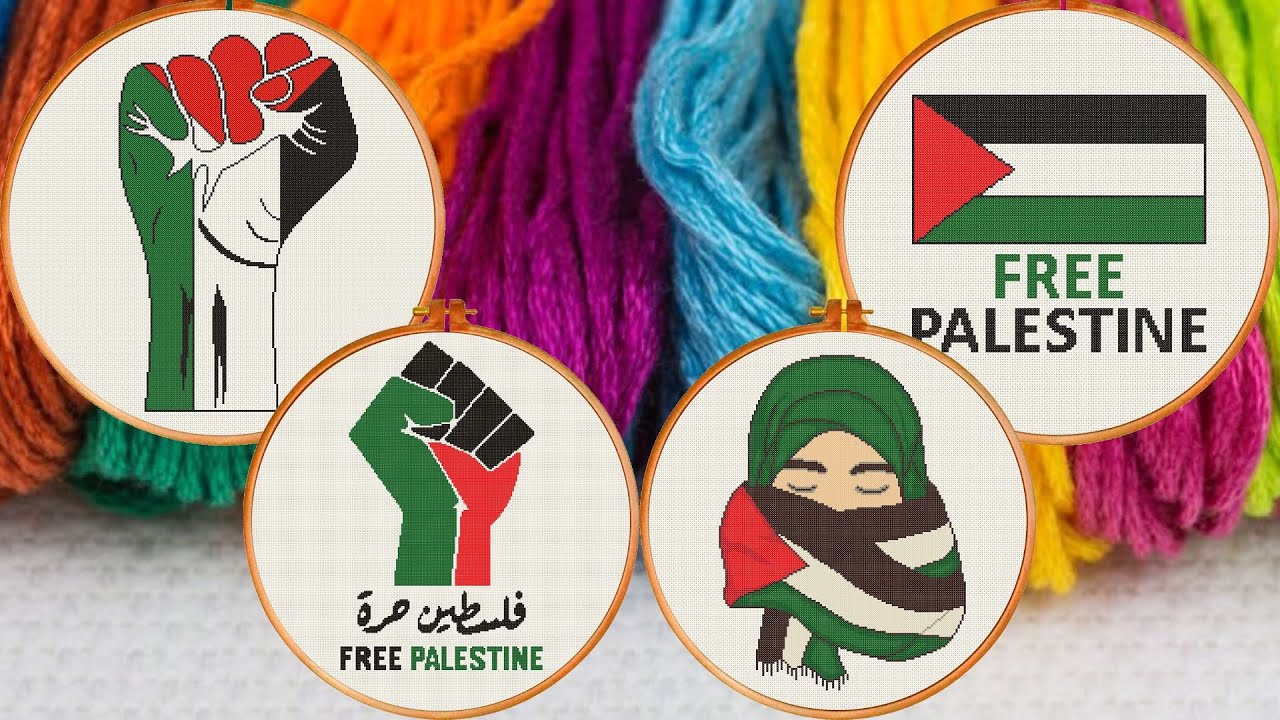 Set of 4 Free Palestine Cross Stitch Patterns 11, | Islamic cross ...