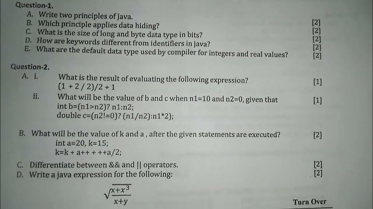 ICSE | CLASS 9 | COMPUTER APPLICATION | HALF YEARLY EXAMINATION ...