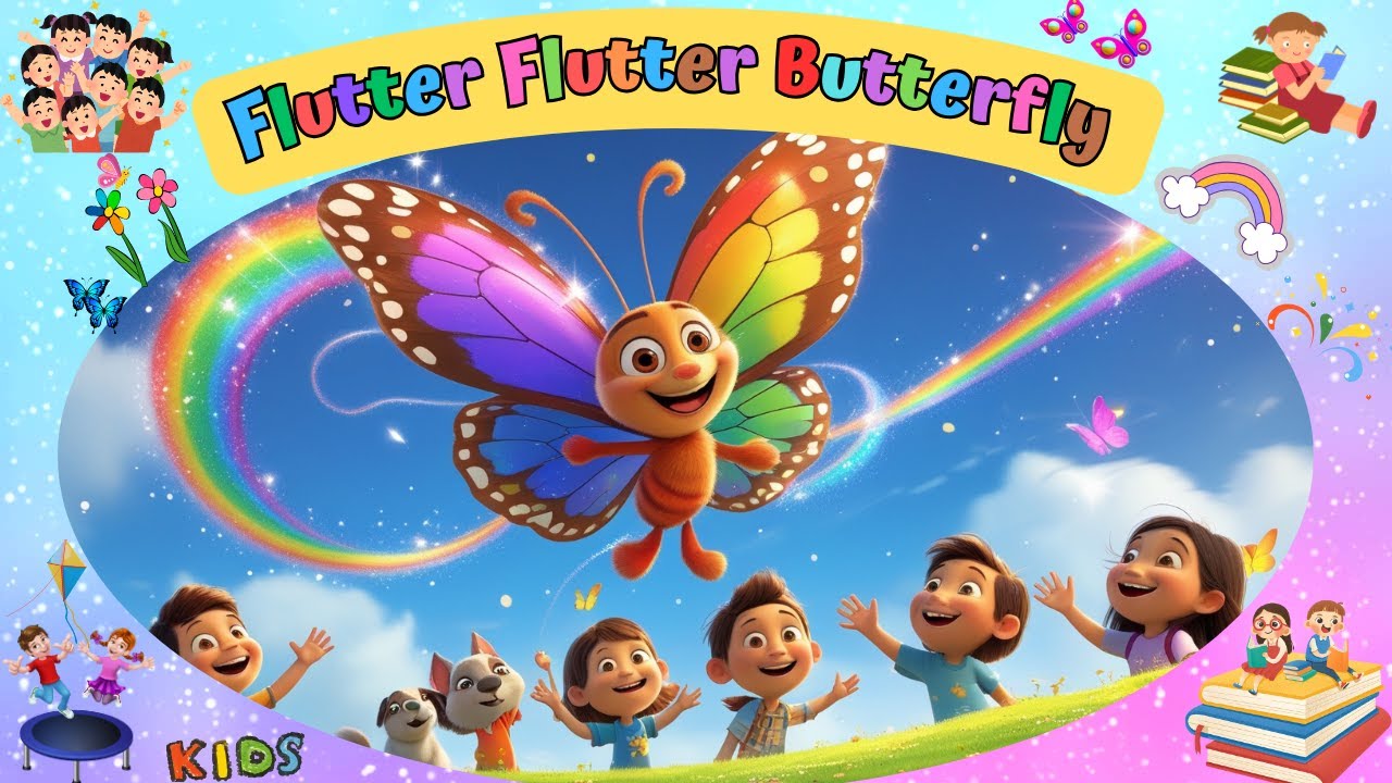 Flutter Flutter Butterfly | A Magical Kids' Song 🌈🎶| kids story teller ...