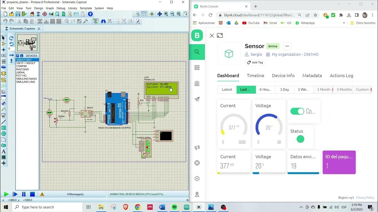 Conexión de una ESP32 con una simulación en Proteus para transmitir ...