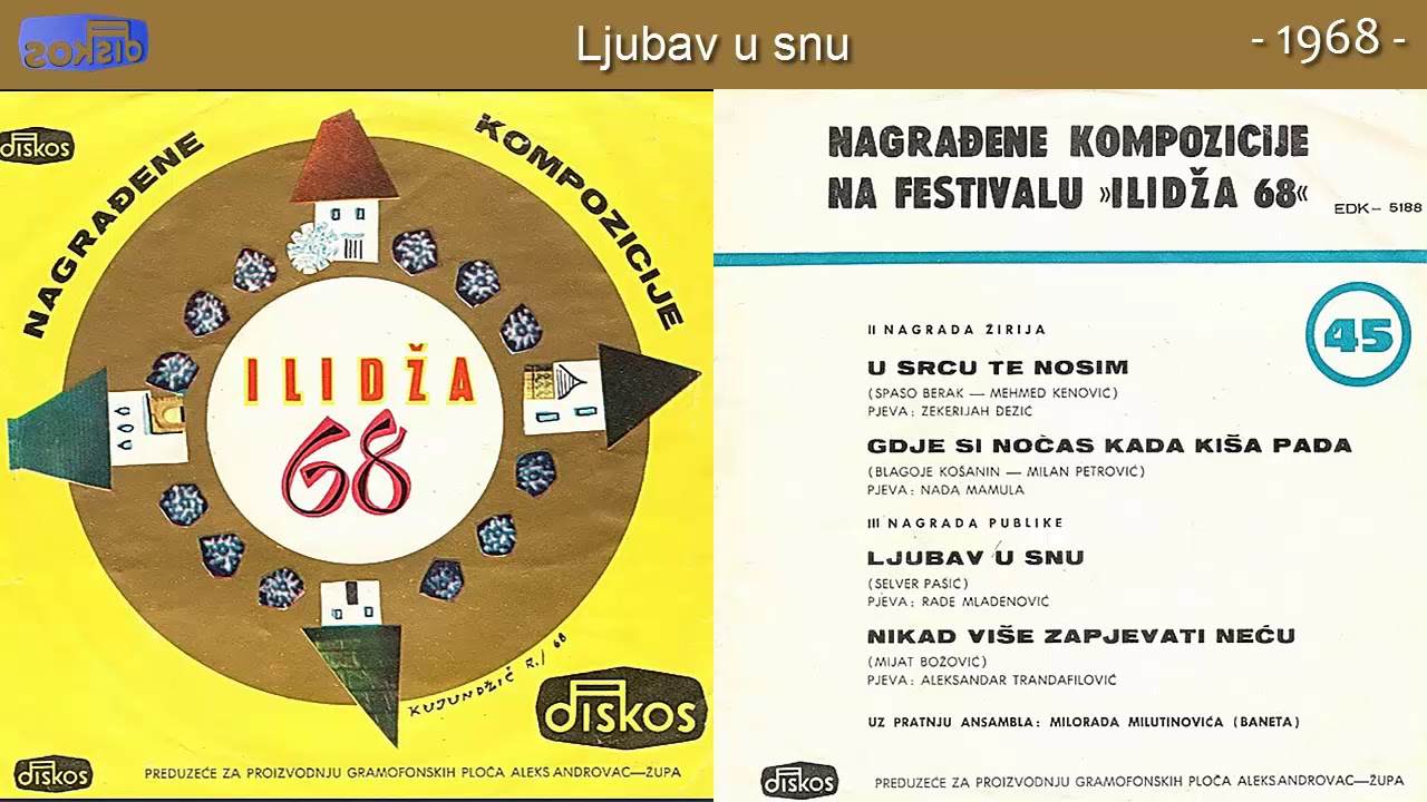 (Festival Ilidza 68) - Rade Mladenovic - Ljubav u snu - (Audio 1968 ...