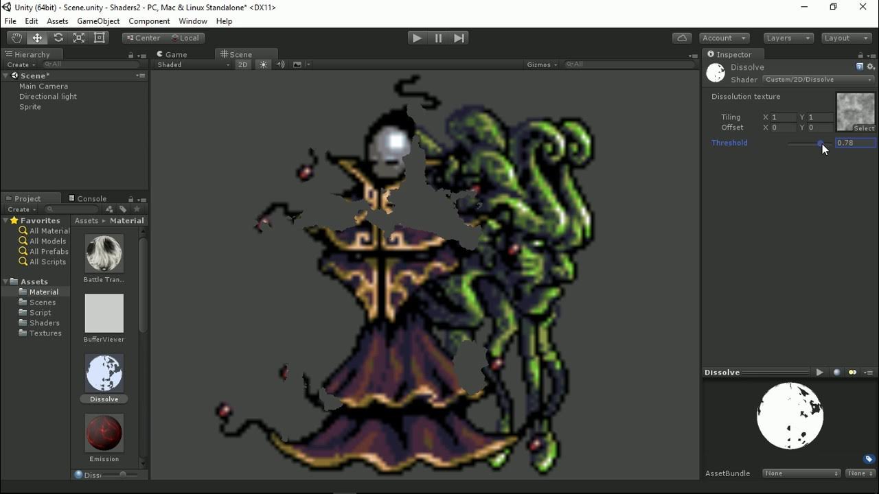 Unity shader : Dissolve sprite - YouTube