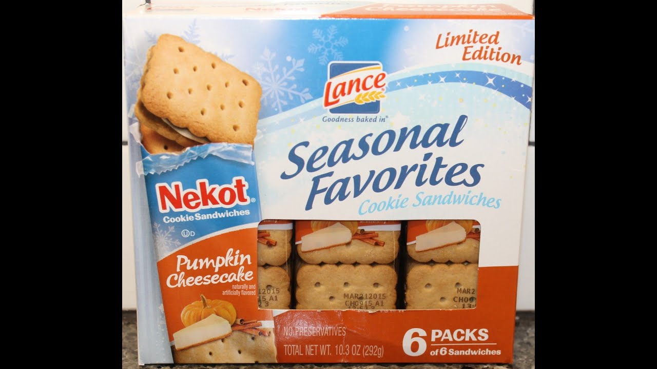 Lance Nekot Pumpkin Cheesecake Cookie Sandwich Review - YouTube