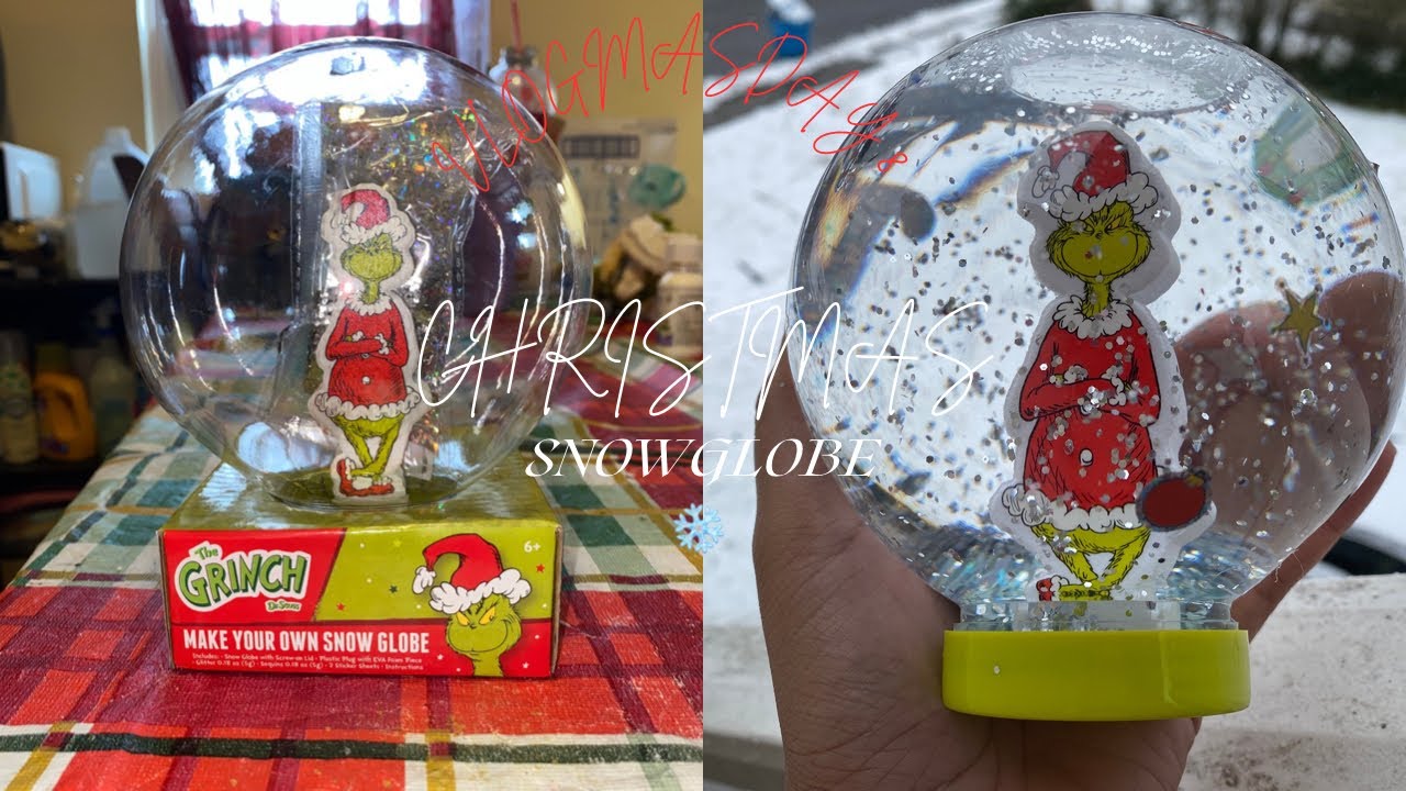 Vlogmas Day 8 Making My Own Christmas Snow Globe ️ | Grinch Theme| VERY ...