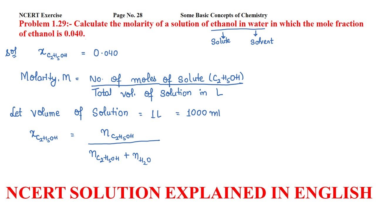 Calculate The Molarity Of A Solution Of Ethanol In Water In Which Mole calculate-the-molarity-of-a-solution-of-ethanol-in-water-in-which-mole