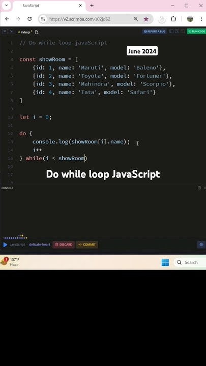 Do while loop in JavaScript #javascript #programming #softwareengineer #coding #shortsvideo # ...