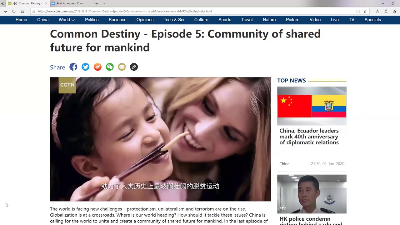 Common Destiny - Episode 5: Community of shared future for mankind ...