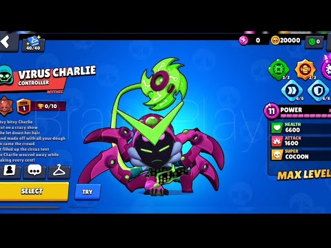 Virus Charlie Gameplay | Winning Animation | Losing Animation |@BrawlStars #brawlstars # ...