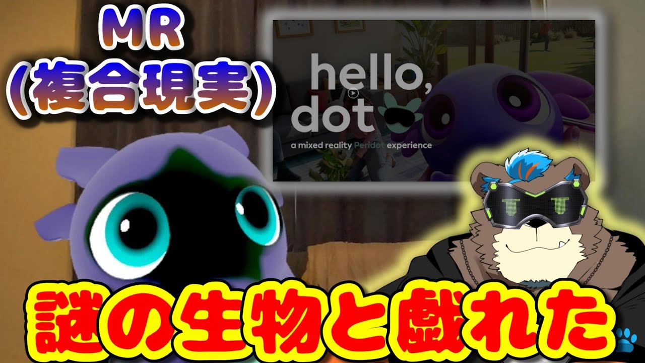 [MetaQuest3]ヴァーチャルなペットと触れ合うVR,MRゲーム「Hello, Dot」 - YouTube