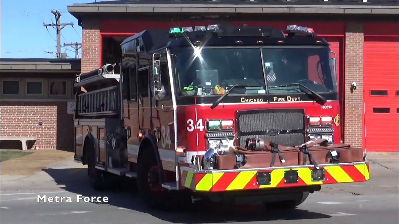 Chicago Fire Dept Engine 34 Responding - YouTube