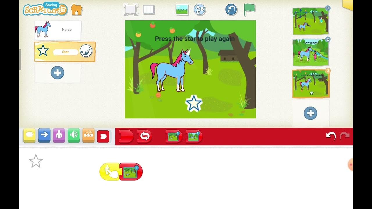 Scratch Jr Unicorn game tutorial part 5 final part - YouTube