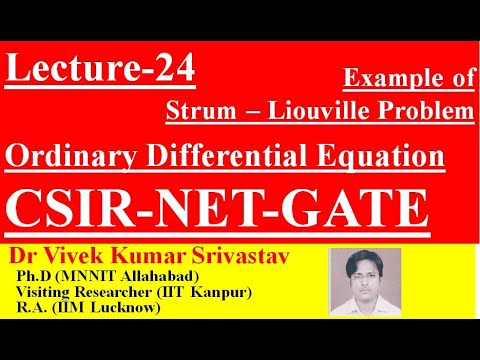 Lec-24|| ODE |Solved Example of Strum Liouville Problem ||CSIR NET GATE M.Sc. B.Sc. B.Tech - YouTube