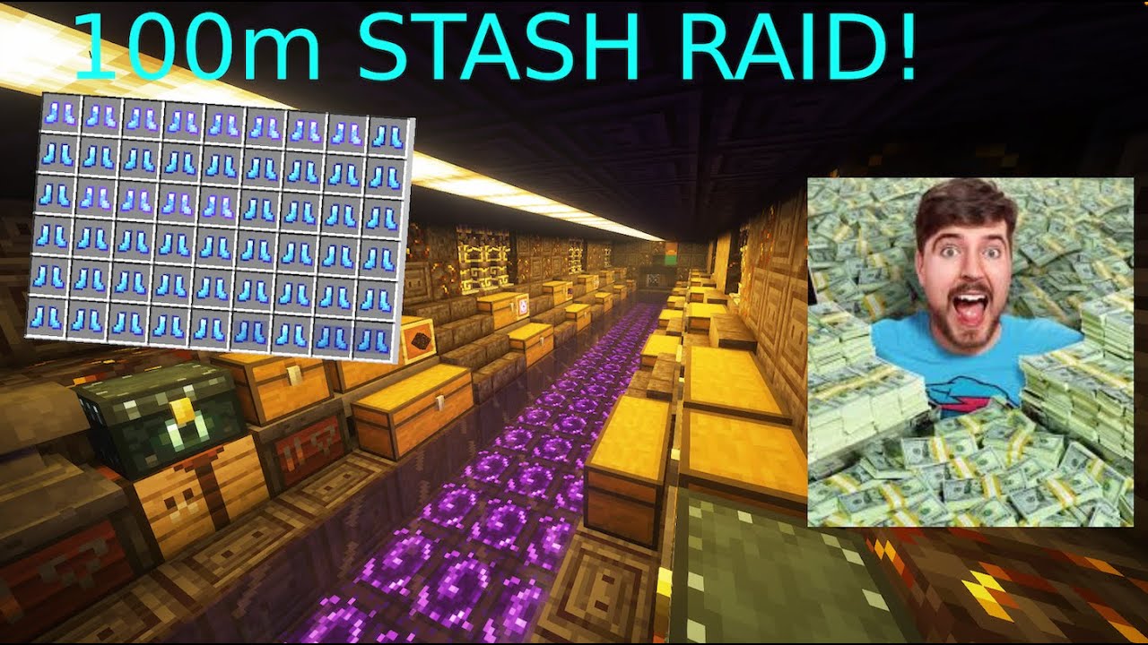 ABSOLUTELY BEAUTIFUL STASH RAID WITH SHADERS! donutsmp - YouTube