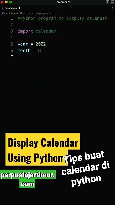 #shotrs #perpustakaan #pendidikan #bahasamesin Tips buat Kalender dengan menggunakan Python ...
