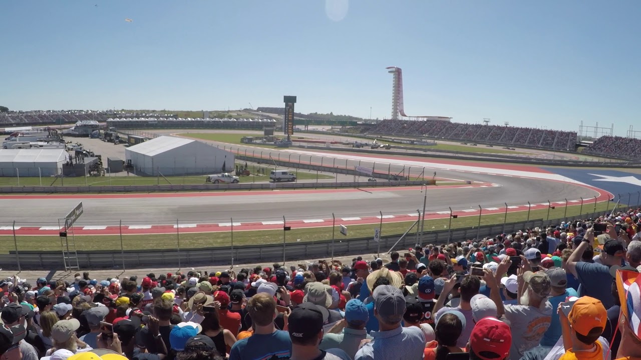 1st and 2nd lap F1 Austin from turn 12. USGP F1 2017 - YouTube