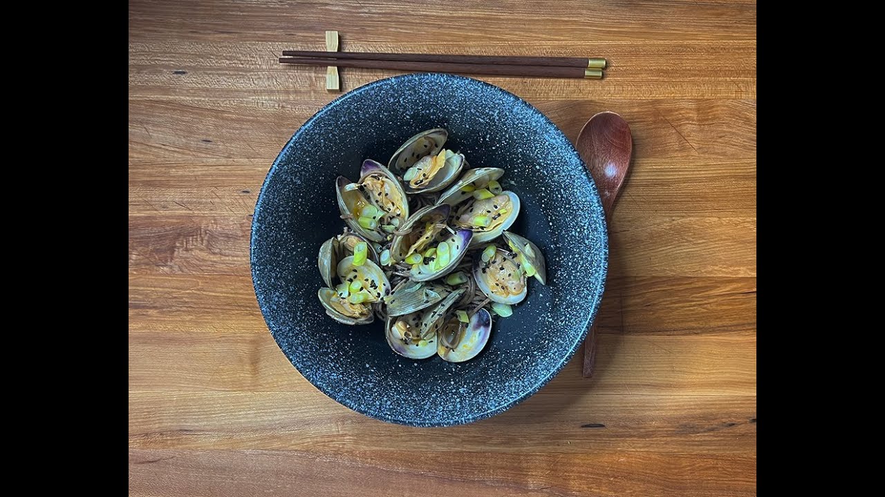 Miso Sake Clams with Soba Noodles (my version of pasta with clam sauce ...