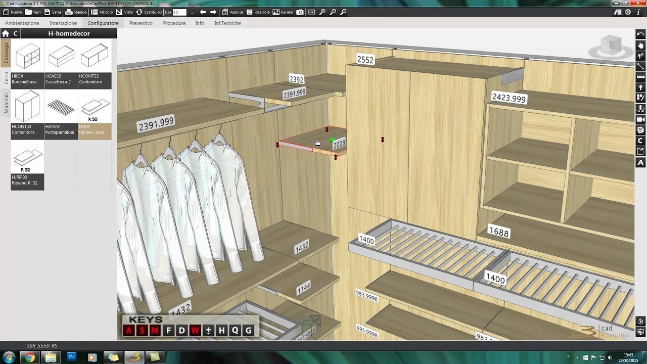 Walk-in closets - 3D product configuration - YouTube