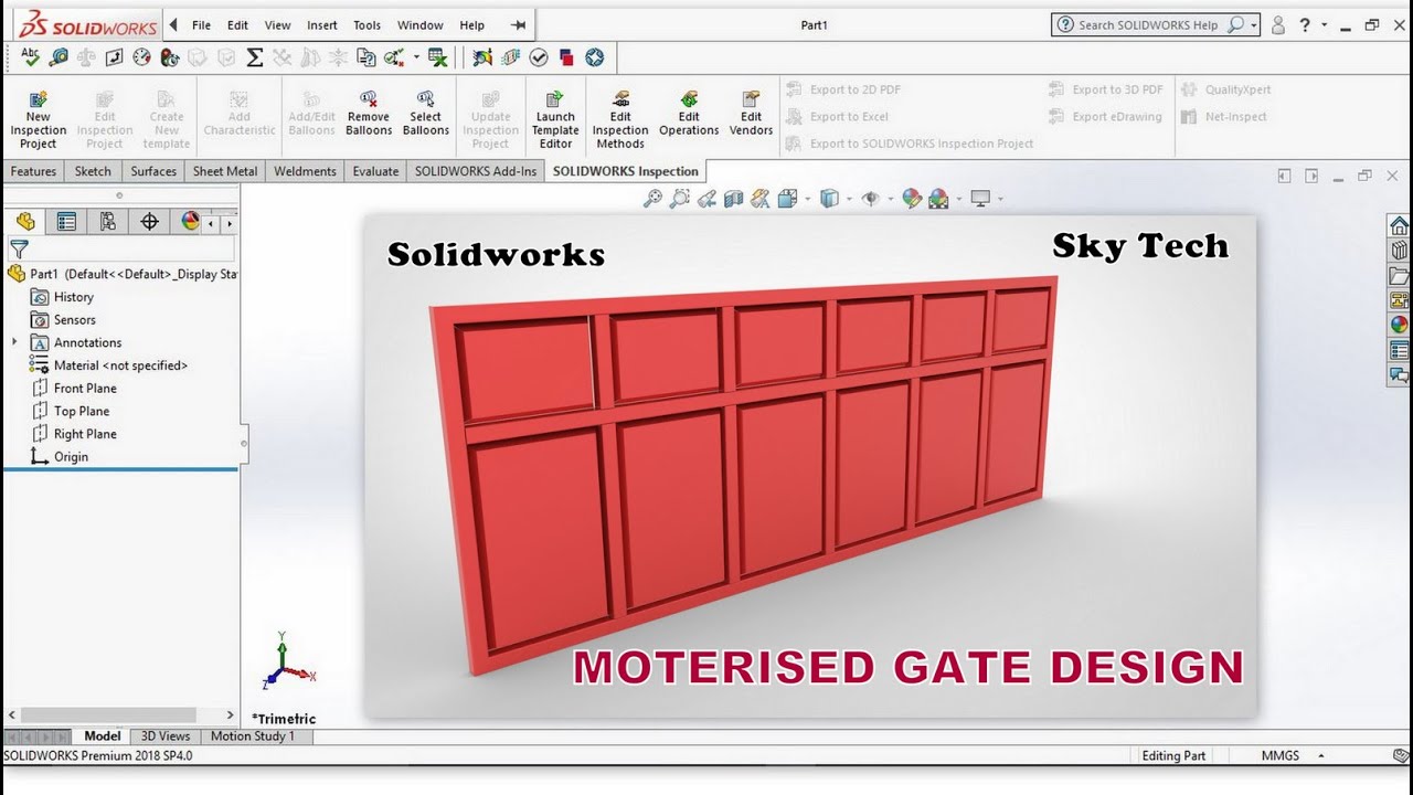 Motorized Gate Design In Solidworks // solidworks //skytech # ...