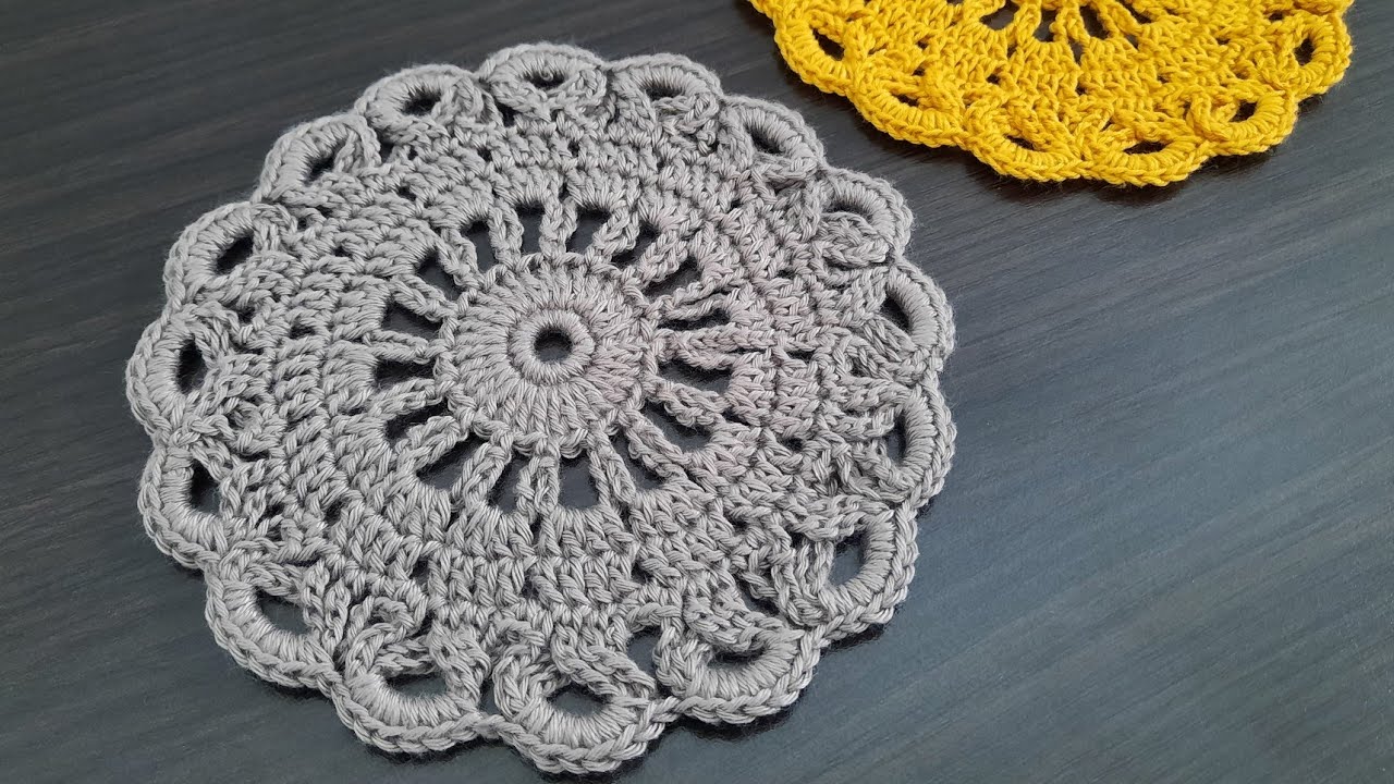 Pola unik untuk tatakan gelas/alas vas bunga || Coaster crochet - YouTube