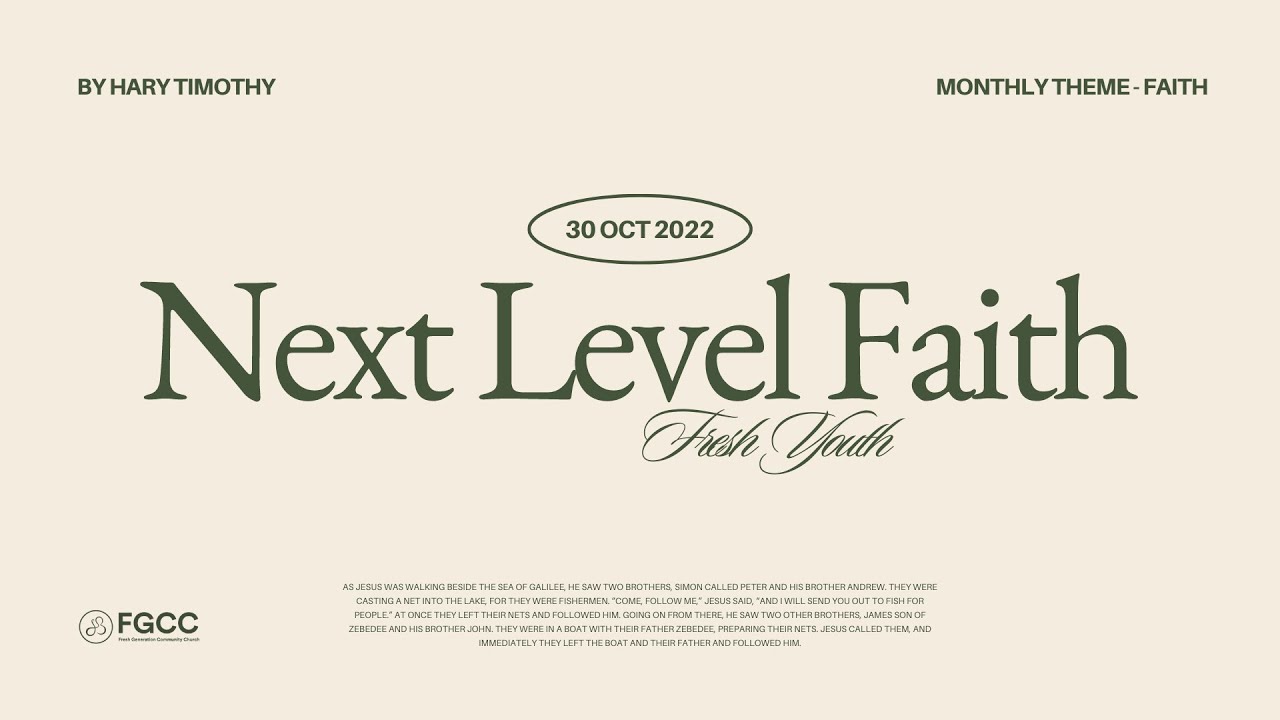 Fresh Youth Online Service - 30 October 2022 - Next Level Faith - YouTube