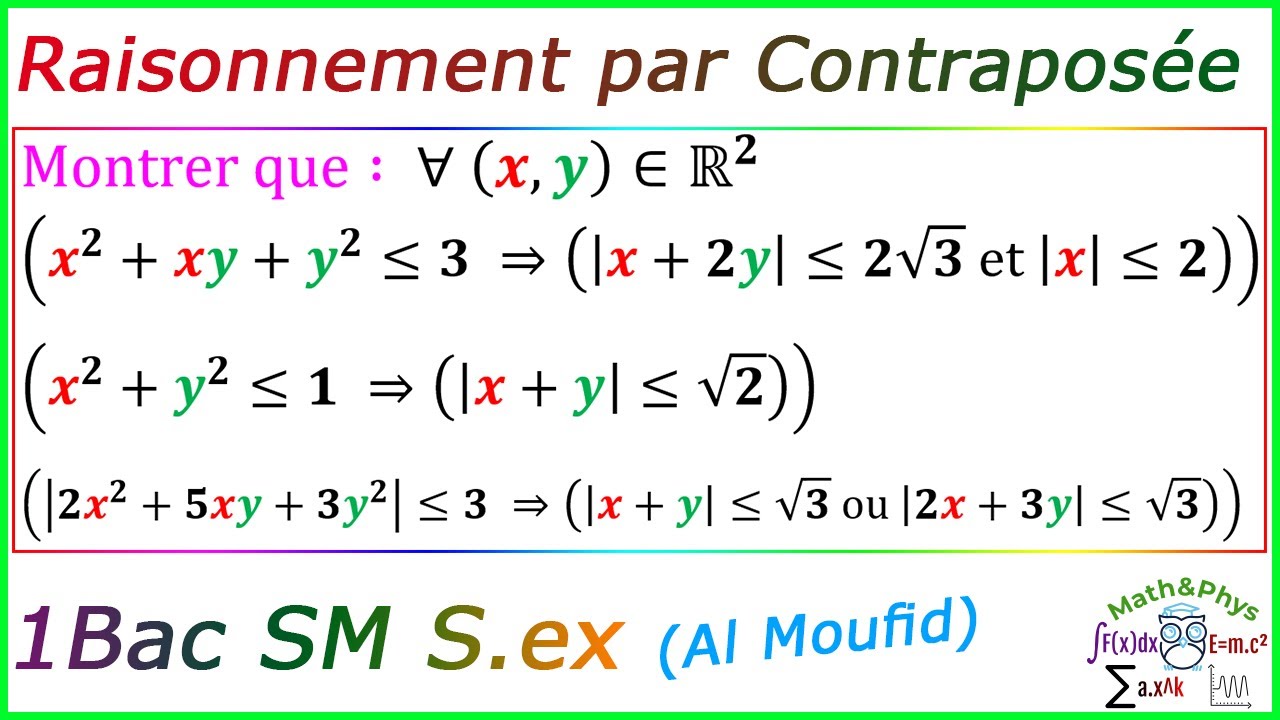 Raisonnement par Contraposée - Logique Mathématique - 1 Bac SM S.ex ...