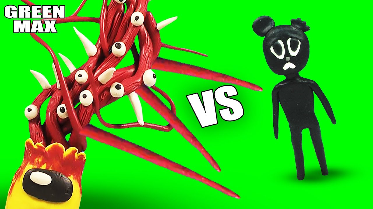 Cartoon Mouse VS Imposter Among Us Green Screen [ trevor henderson ...