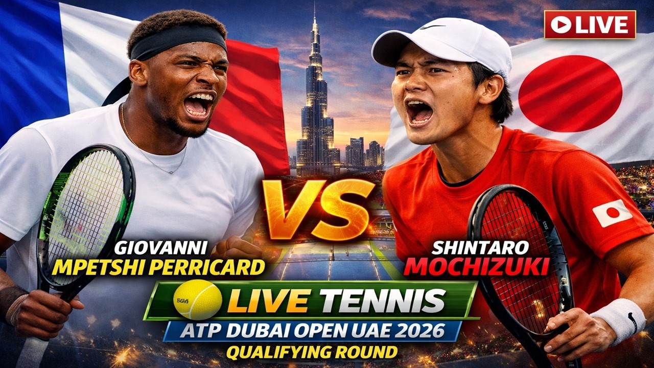 Giovanni Mpetshi Perricard vs Shintaro Mochizuki 🎾LIVE TENNIS ATP DUBAI ...