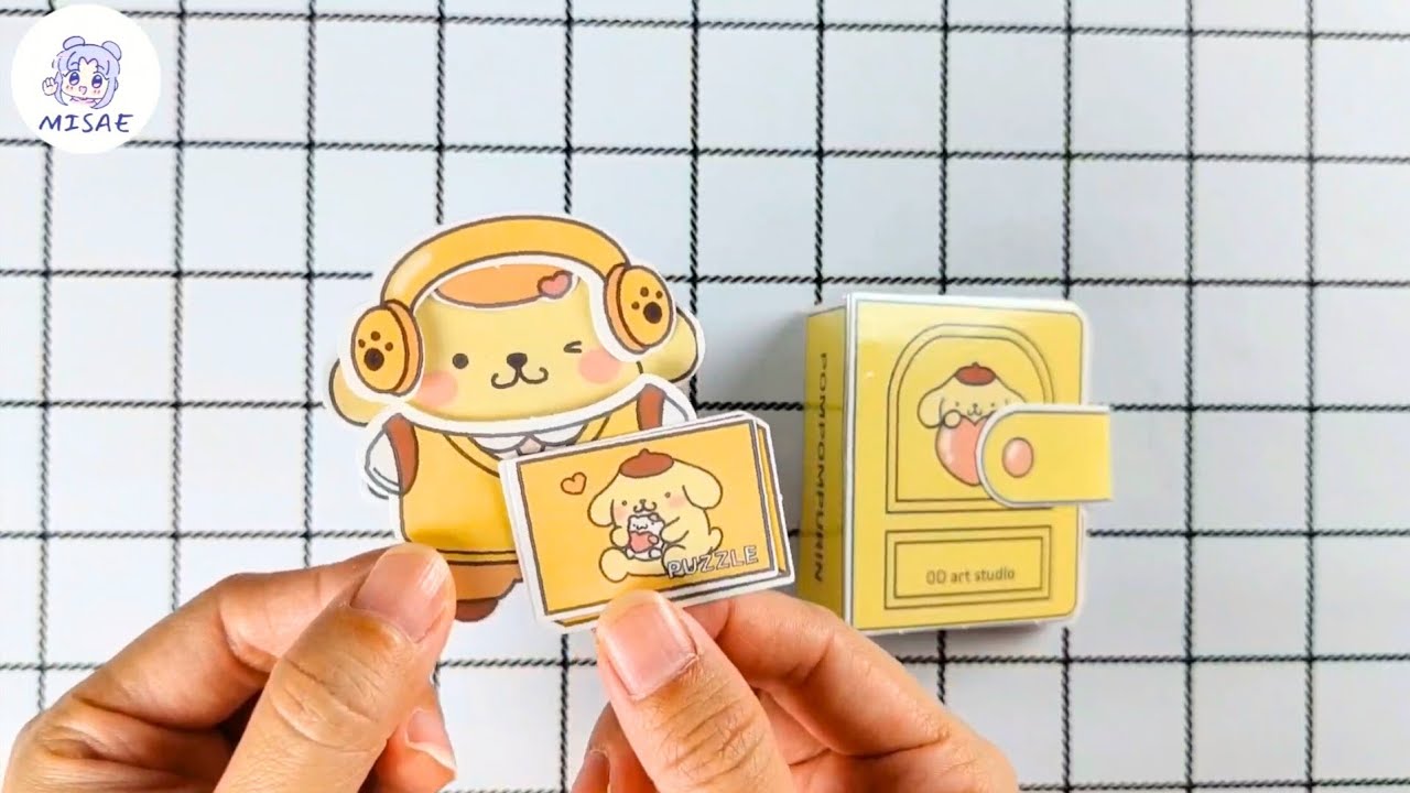 [paperdiy] Pompompurin Mini Quiet Book | Pompompurin Does His Homework ...