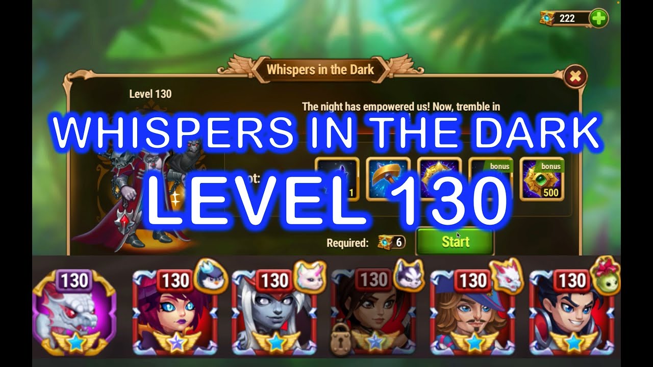 Hero Wars: Beating Whispers in the Dark Level 130 - YouTube