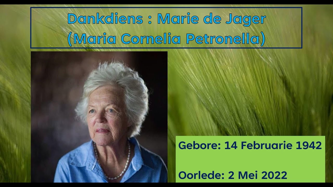 Marie de Jager | Dankdiens | 10 Mei 2022 - YouTube