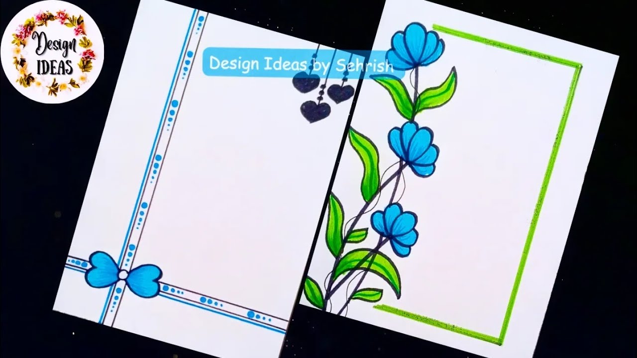 20 BLUE BORDER DESIGNS/PROJECT WORK DESIGNS/A4 SHEET/FILE/FRONT PAGE ...
