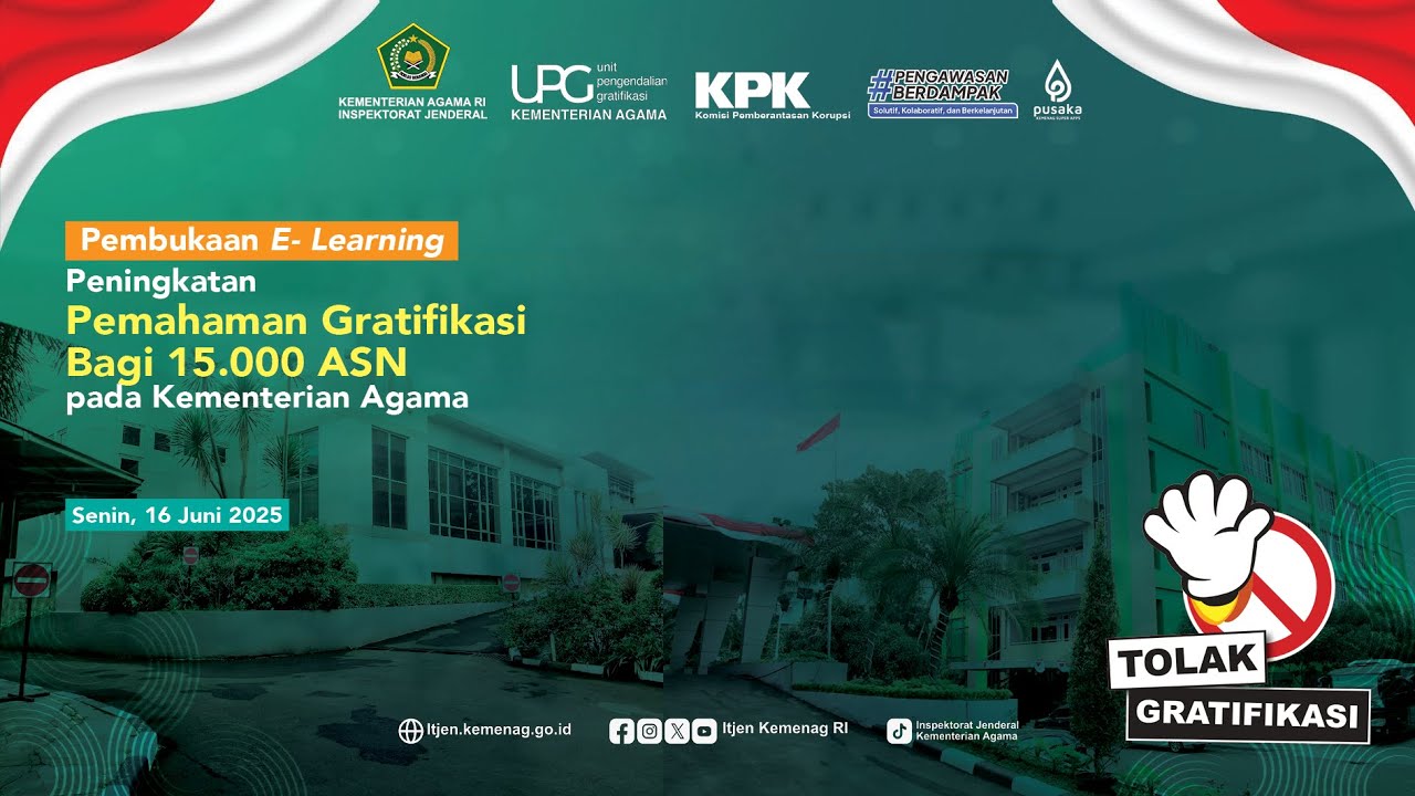 Pembukaan E-Learning Pemahaman Gratifikasi Kemenag Tahun 2025 - YouTube