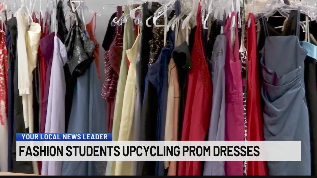 Fashion students upcycling prom dresses - YouTube